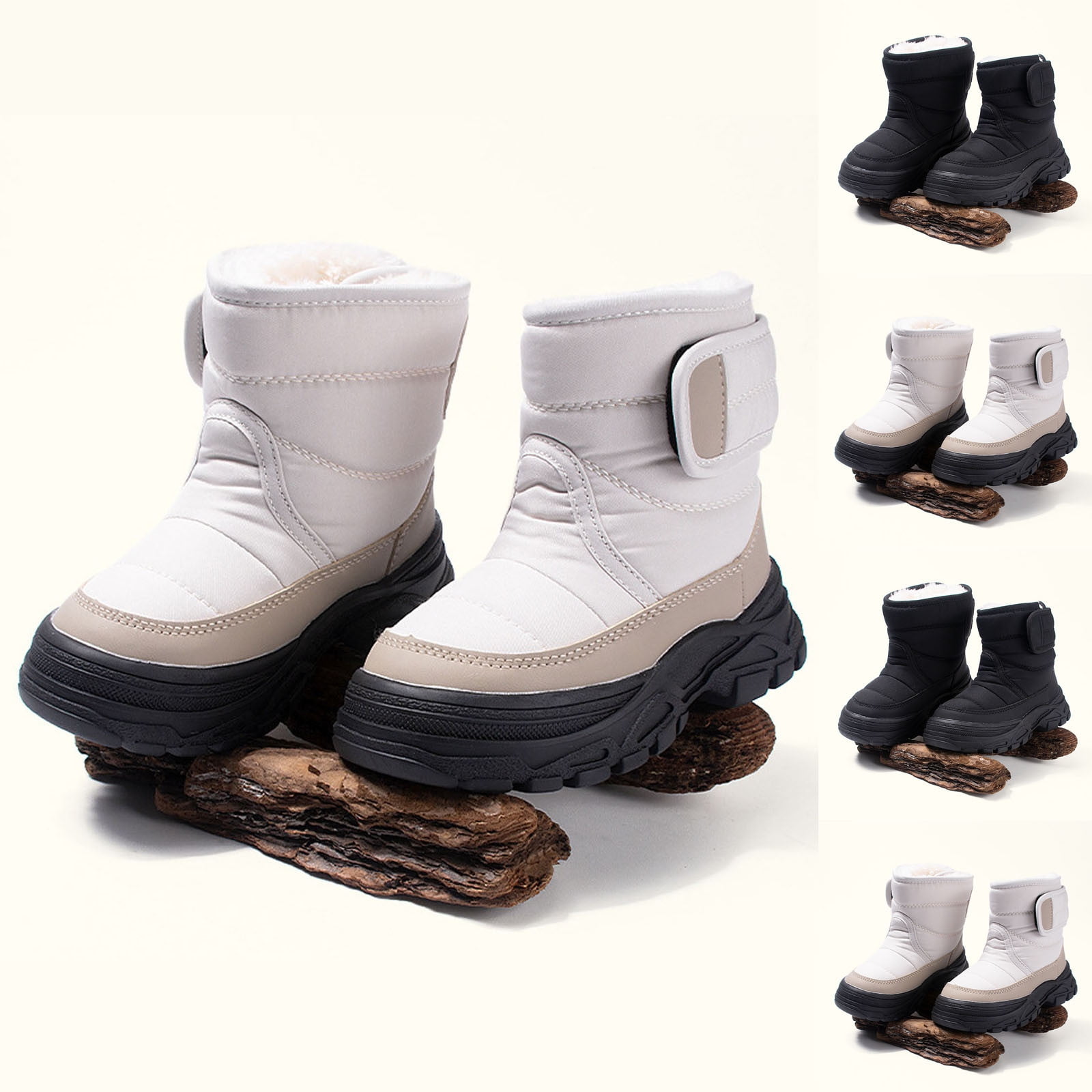 Auroural Girls Shoes Girls Boots Children's Winter Fleece Snow Boots ...