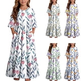 LOOK! Auroural Girls Summer Casual Print Dress With Ruffles Short ...