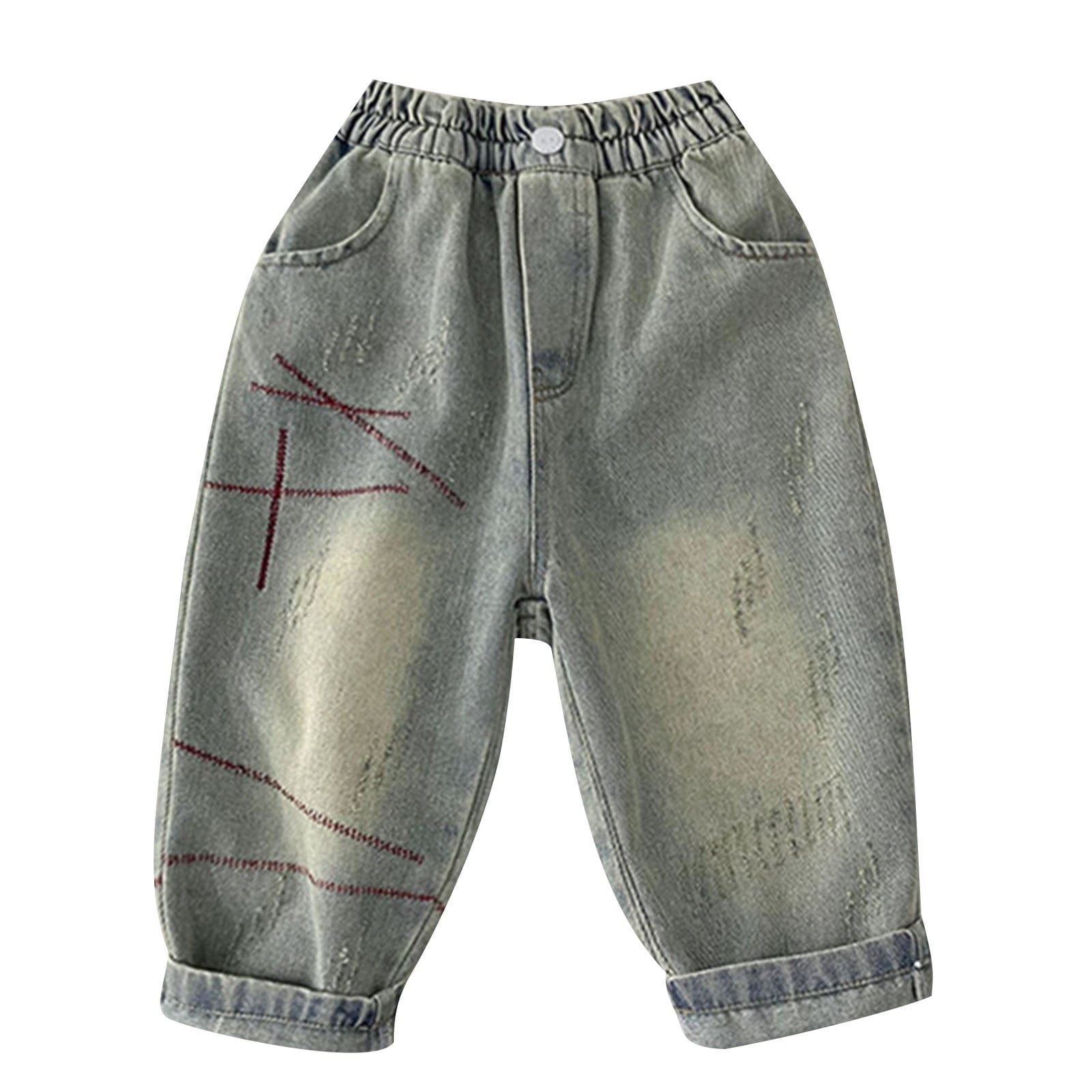 Auroural Jeans for boys 3T Children's Jeans Solid Color Multi Port Bag ...