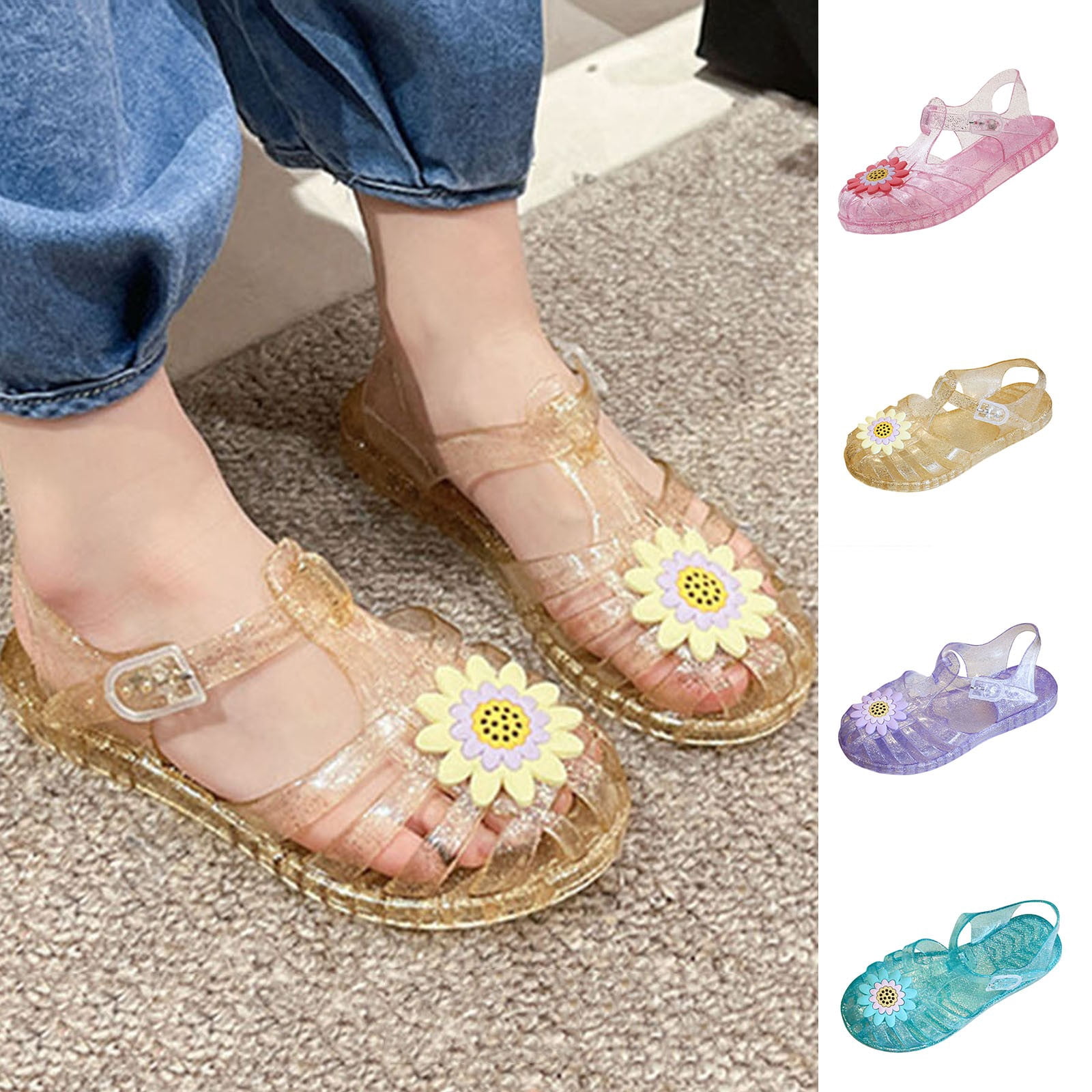 Auroural Jelly Sandals for Girls,Closed Toe Summer Shoes Fisherman ...