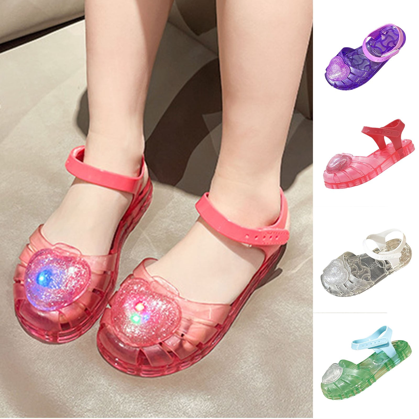 Auroural Jelly Sandals for Girls,Closed Toe Summer Shoes Water Beach ...