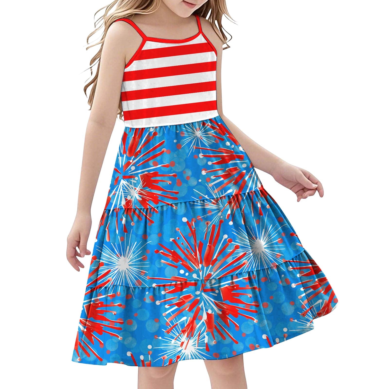 LOOK! Auroural Kids Girls Fashion Independence Day Print Cute Solid ...