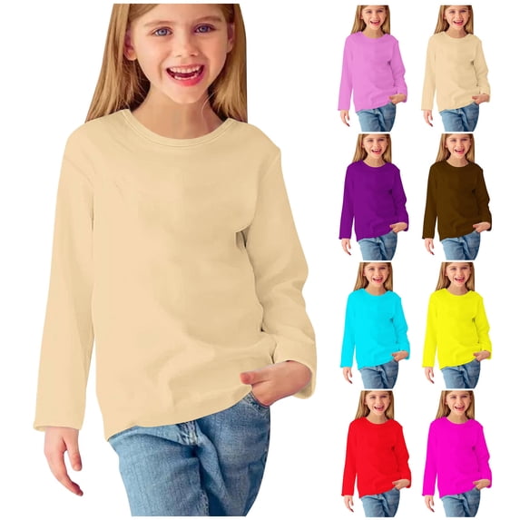 Auroural Kids Long Sleeve Shirts Girls Long Sleeve Prints Shirts Cute ...