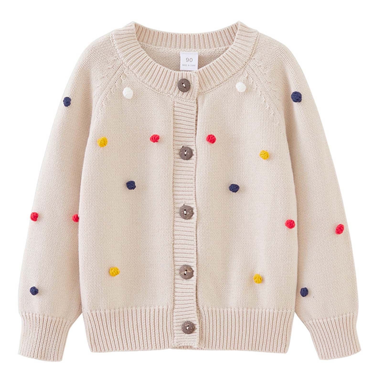 Auroural Sweater Cardigans for Toddlers Girls Round Neck Hand-crocheted ...
