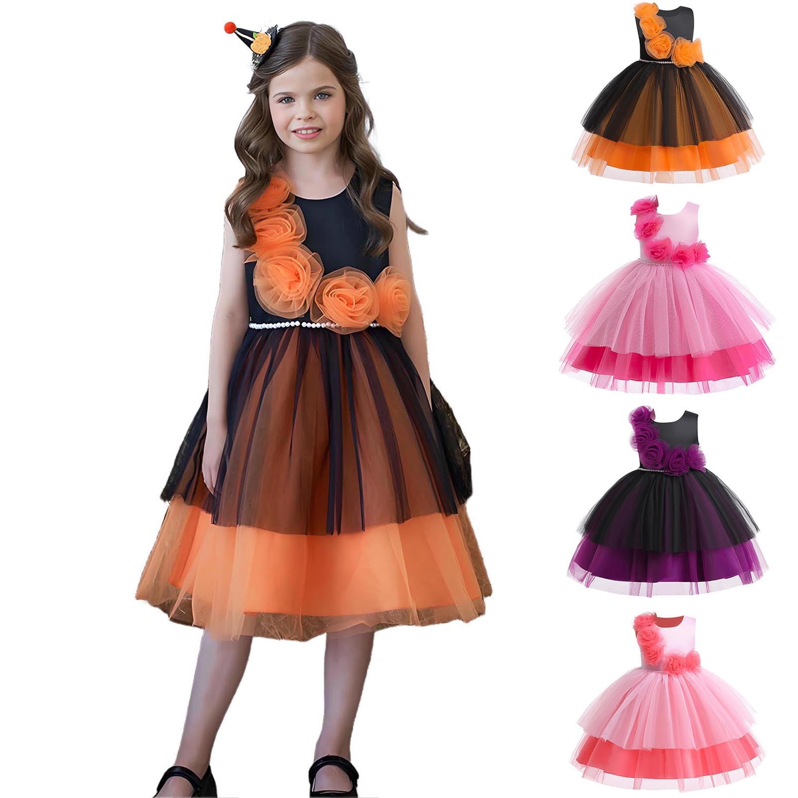 Auroural Toddler Girl Dresses 4t Girl's Dress Round Neck Exquisite ...