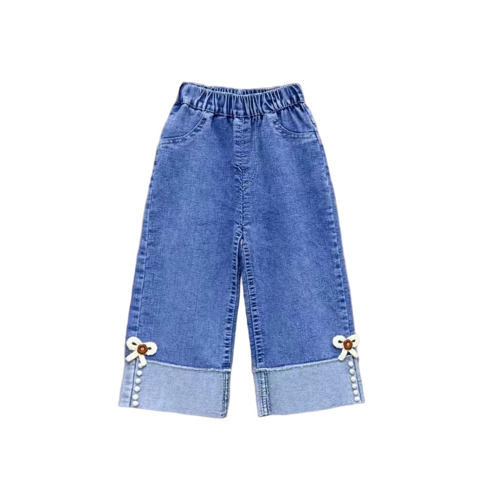 Auroural Toddler Girl Pants Girls' Jeans Children's Straight Leg Wide ...