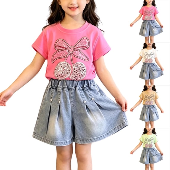 Auroural Toddler Girls Shorts 12M-5T Children's Girls 2 Piece Outfits ...