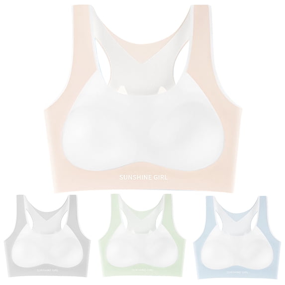Auroural Girls Racerback Bras Young Solid Color Soft Comfortable ...