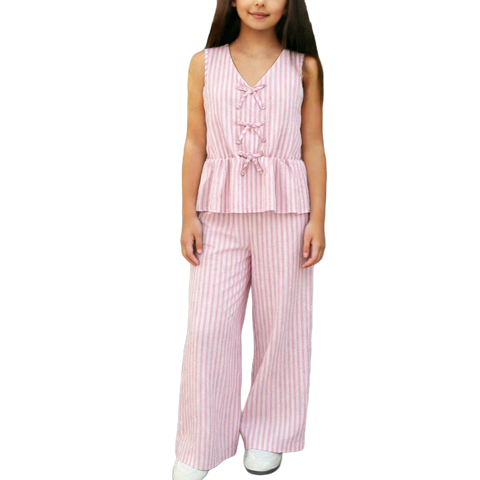 Auroural girls clothes size 8 sets Children's Summer Leisure Sleeveless ...