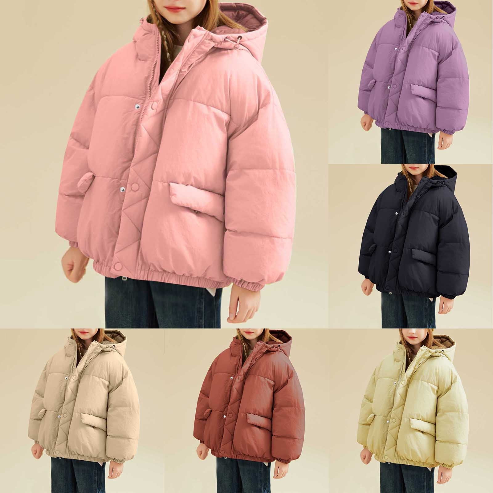 Auroural girls winter jacket Children's Long Sleeved Hooded Thick Mid ...