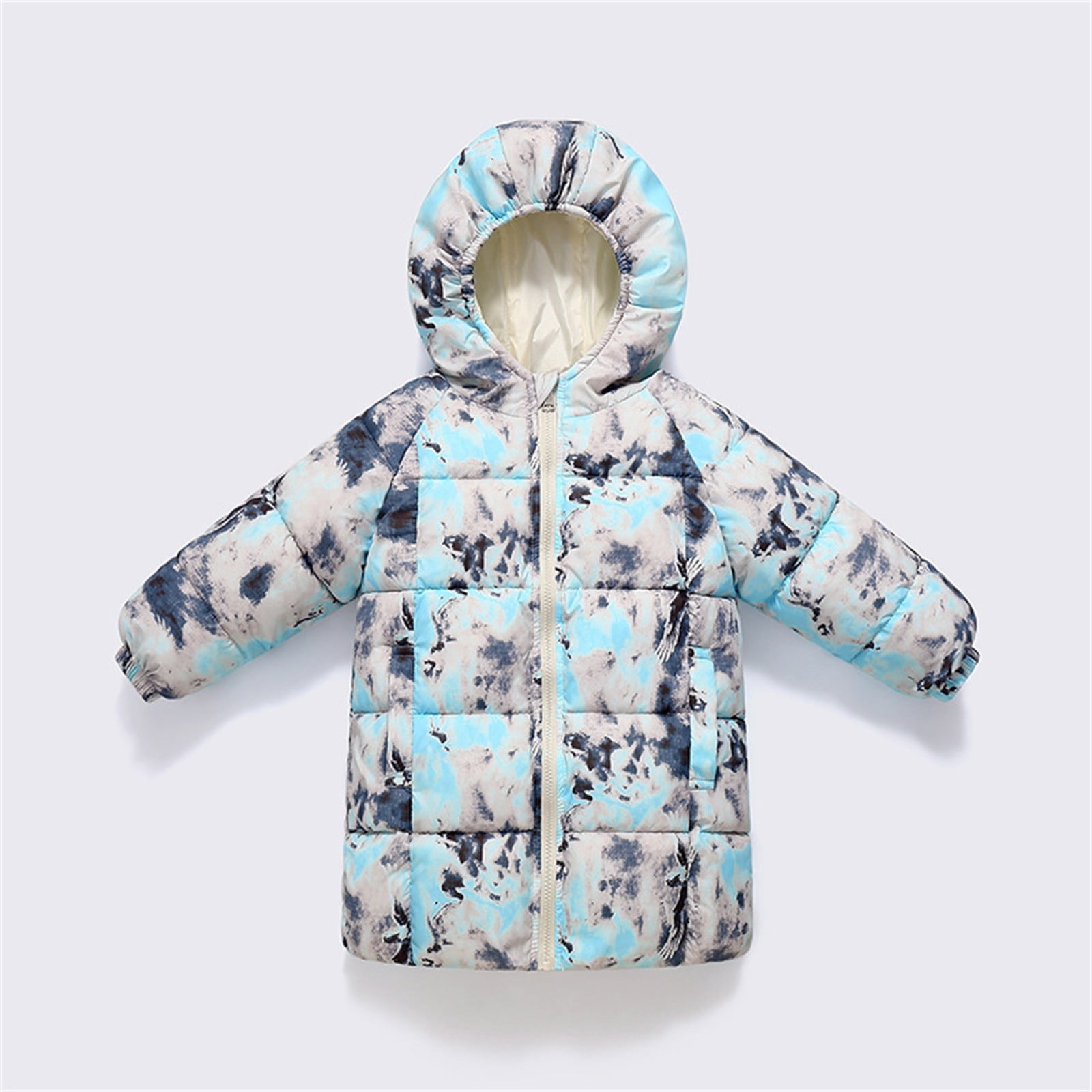 Auroural girls winter jacket Children's Solid Color Long Sleeved Hooded ...