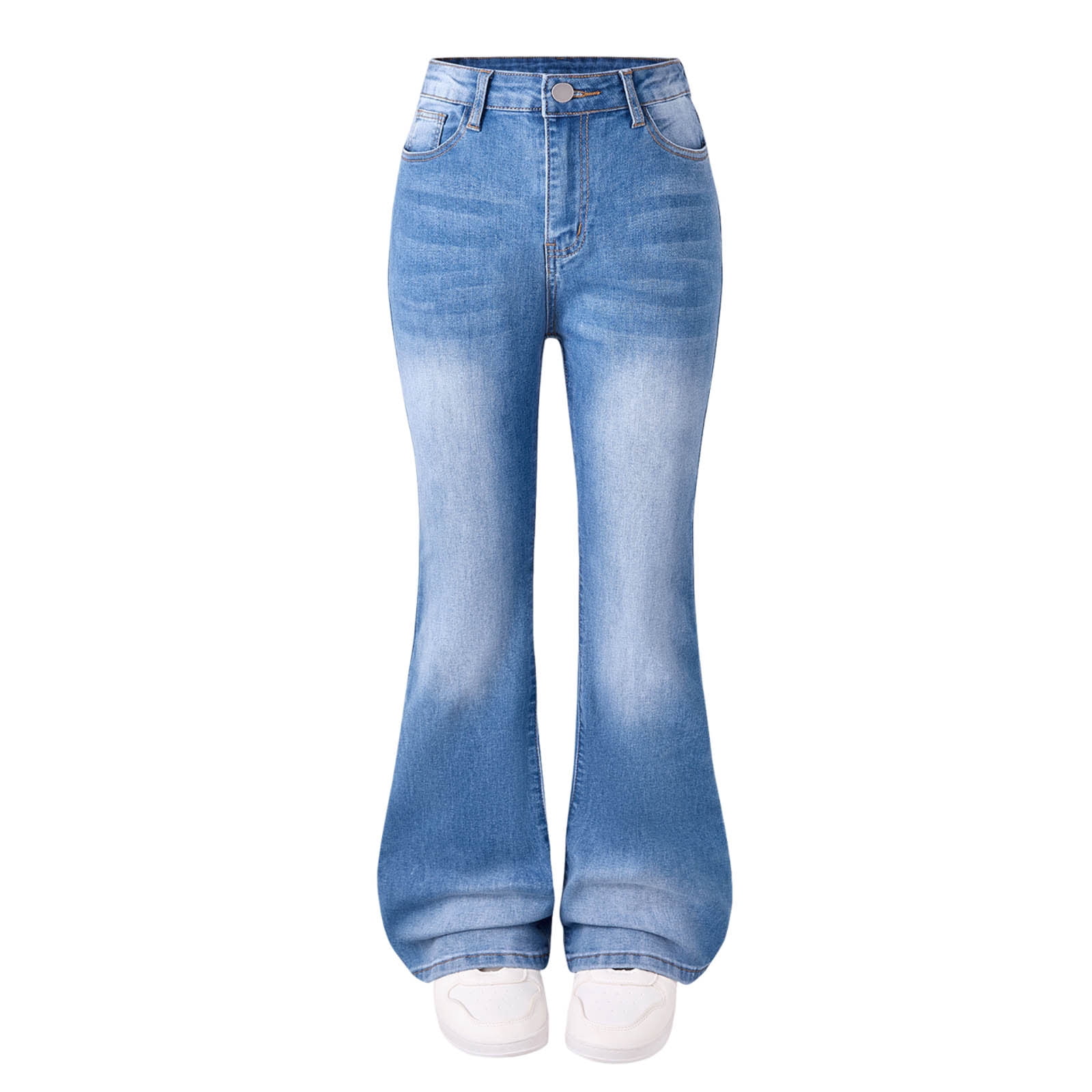 Auroural Girls Kids Jeans Pants Flare Children's Solid Color Girls ...