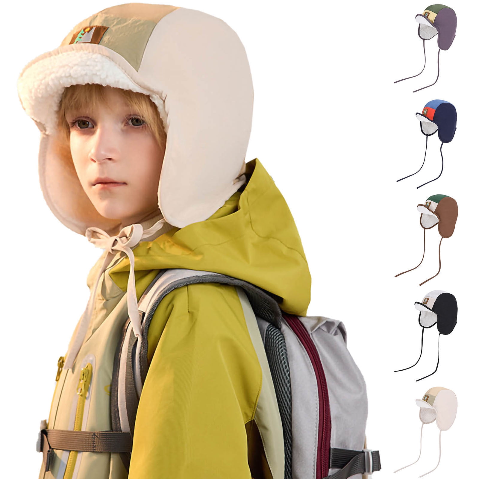 Auroural winter hats for Kids Fleece Hat with Ear Protection 4-14 Years ...