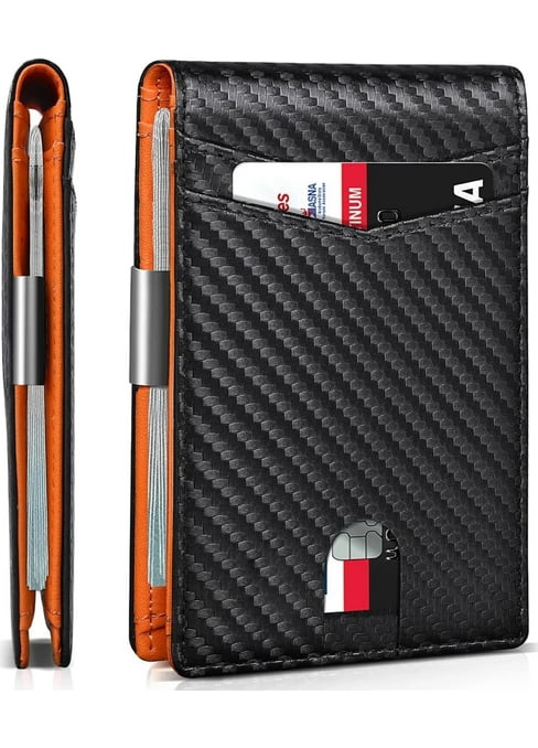 Slim Bifold Wallets For Men - RFID Blocking Leather Wallet with Money ...