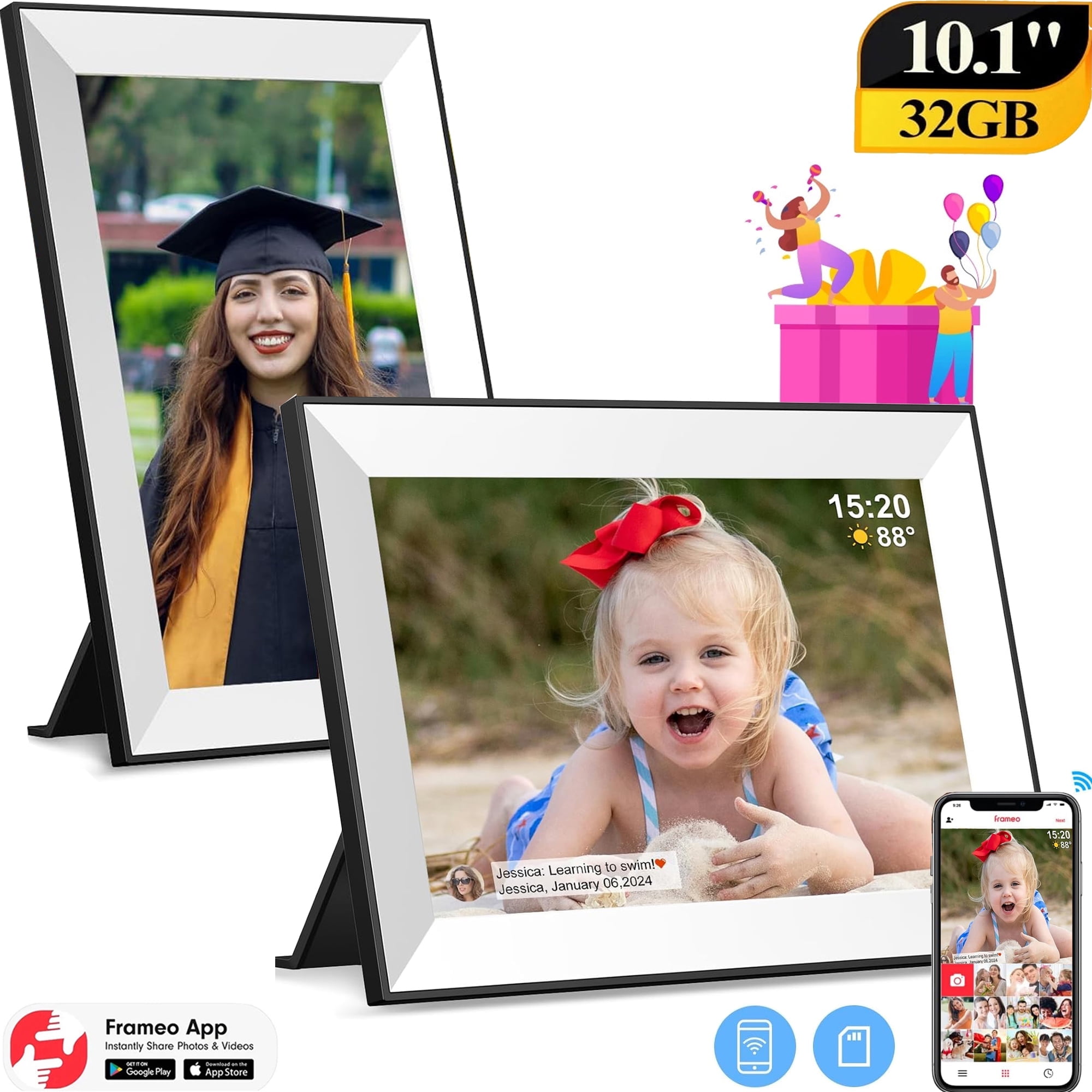 Aursear 10.1'' Smart Touchscreen WiFi Digital Picture Frame, Securely ...