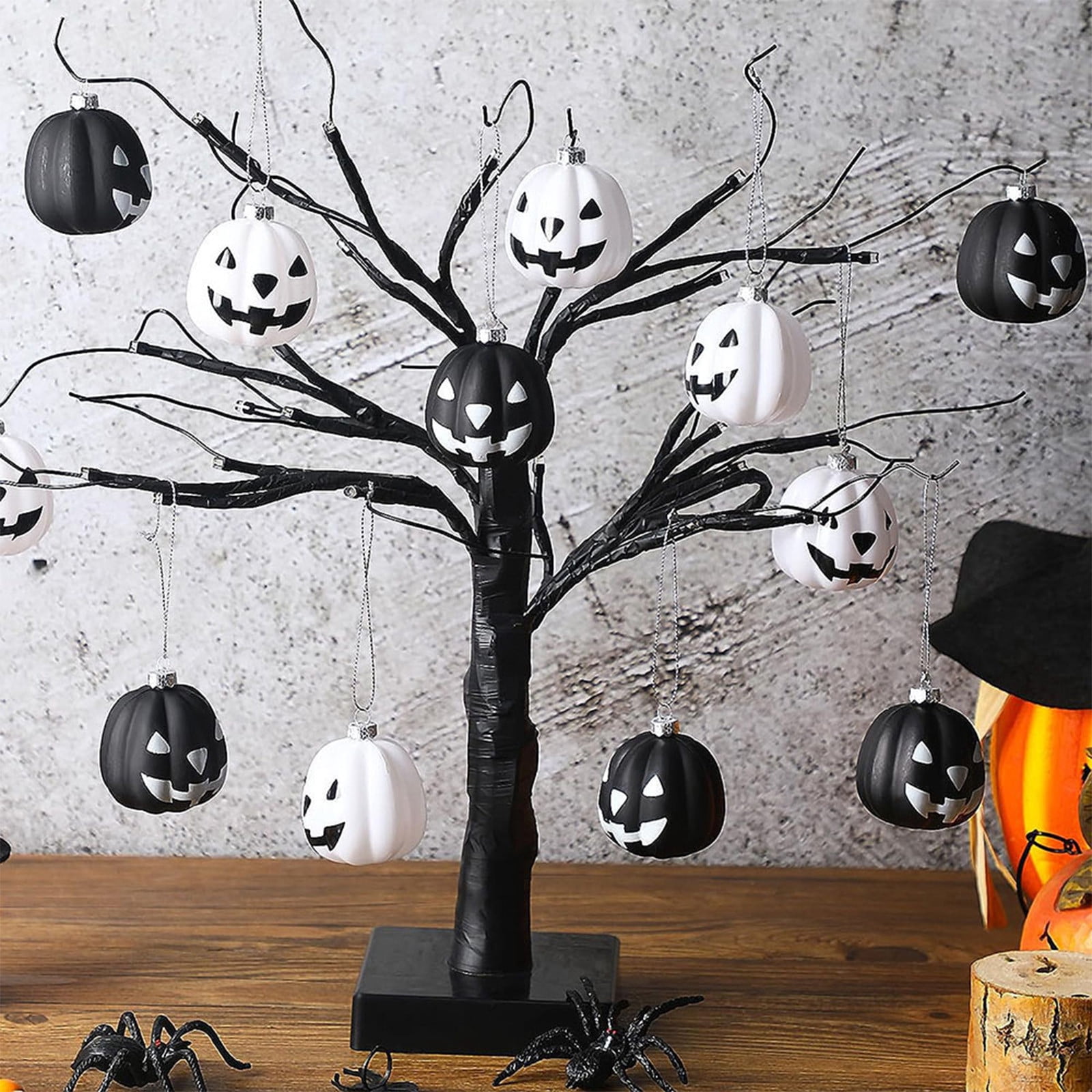 Aursykel 12 Pack Halloween Decorations Plastic Pumpkin Hanging ...