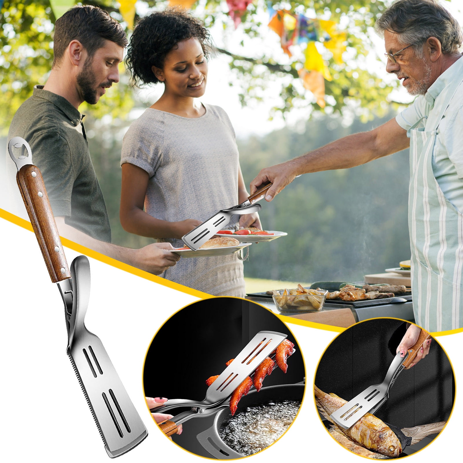 Aursykel 2-in-1 BBQ Grilling Spatula Tool Heavy Duty Stainless Steel ...