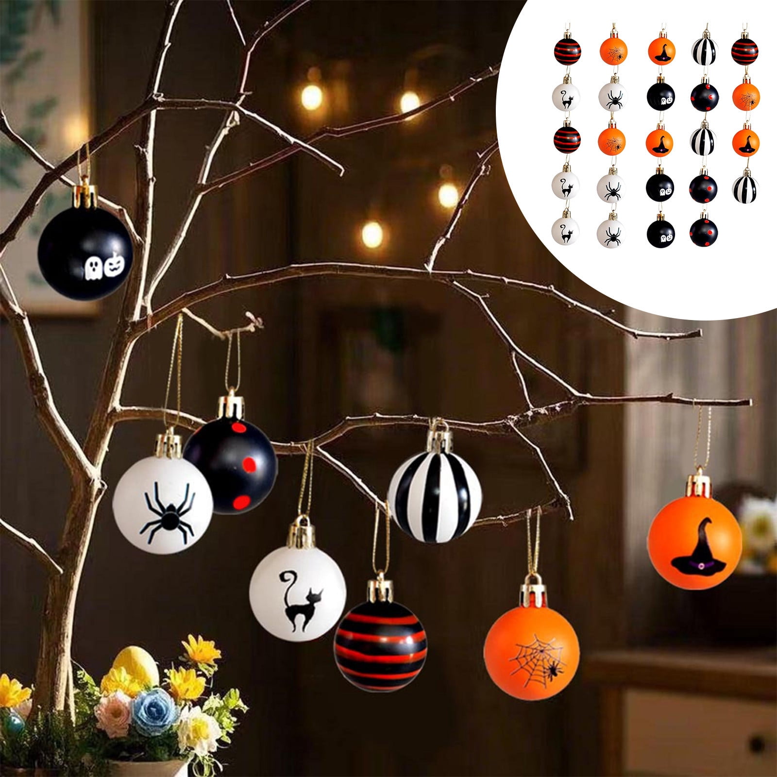 Aursykel 24 Pack Halloween Decorations Outdoor with Hanging Ornaments ...