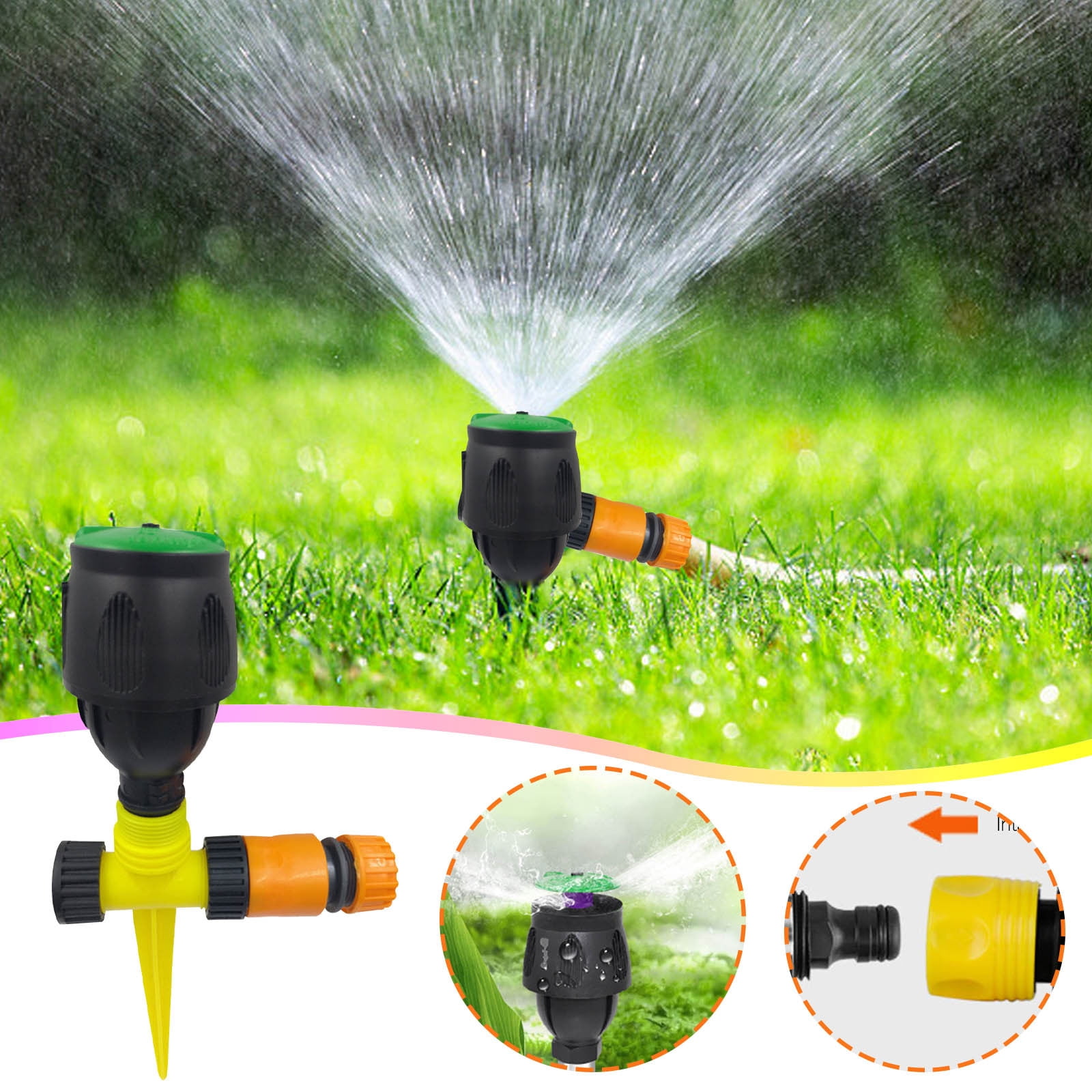 Aursykel Alloy Garden Sprinklers Ground Insert 360 Degree Automatic ...