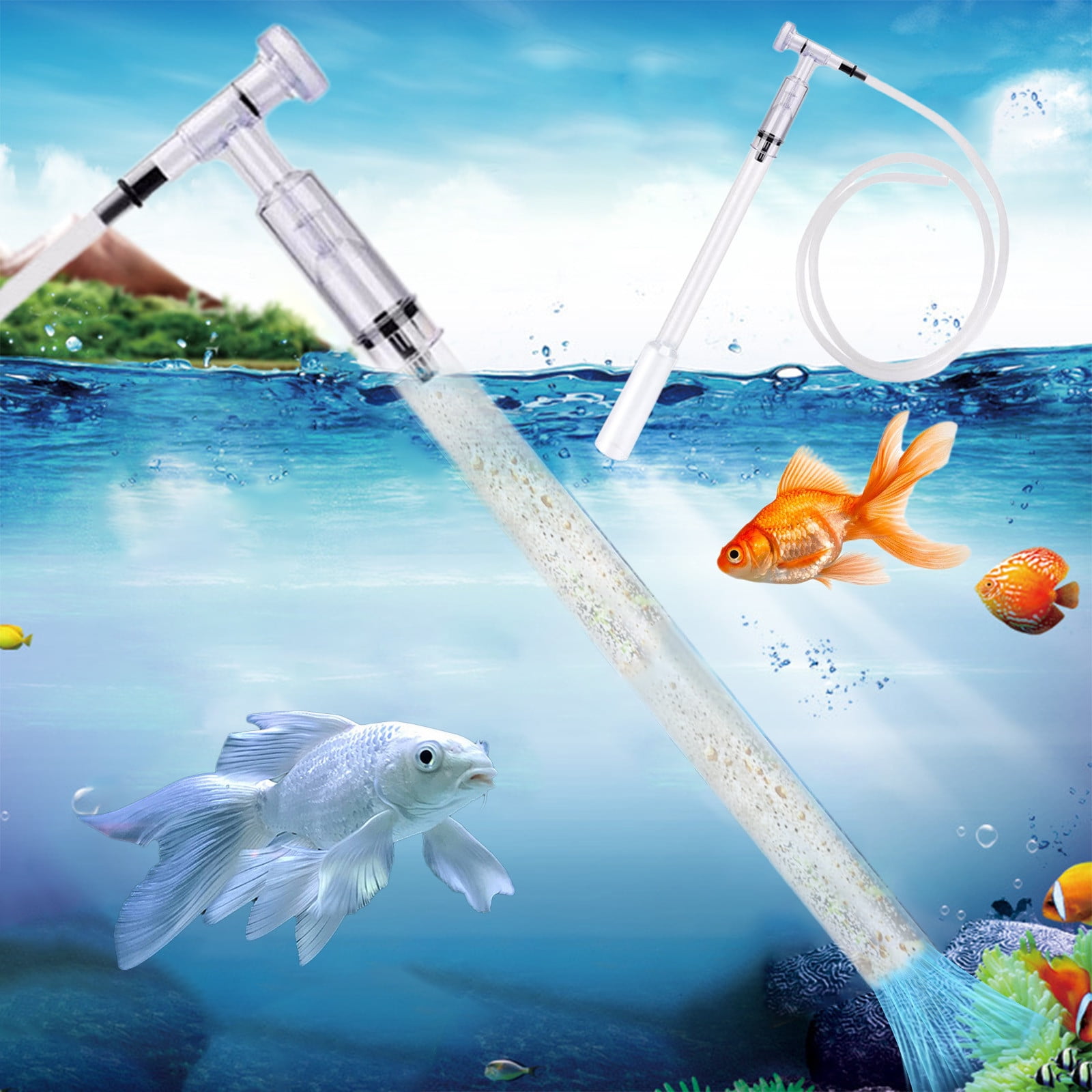 Aursykel Aquarium Fish Tank Gravel Cleaner Siphon Vacuum with Powerful ...