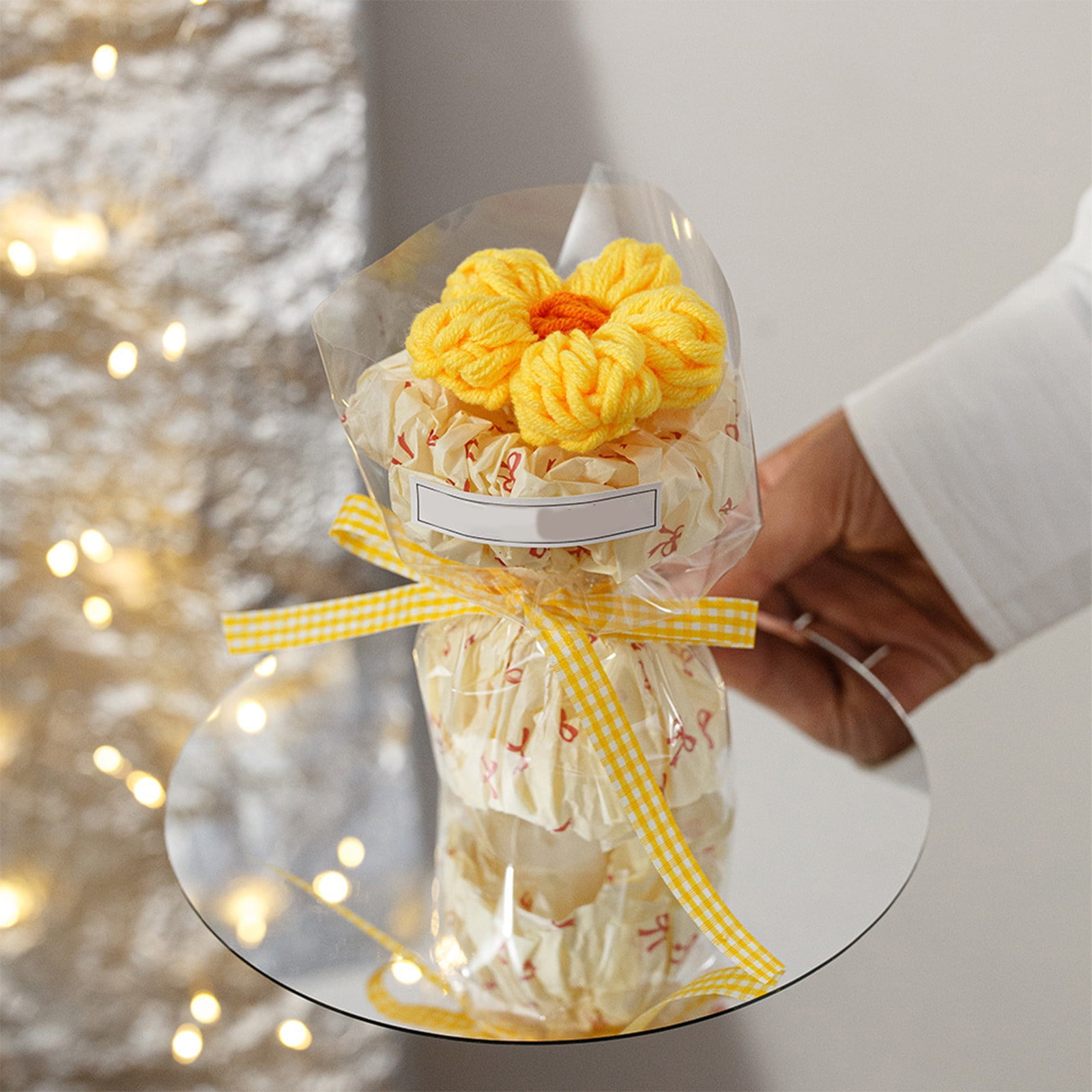 Aursykel Artificial Flowers Handmade Crochet Flowers Bouquet Gift ...