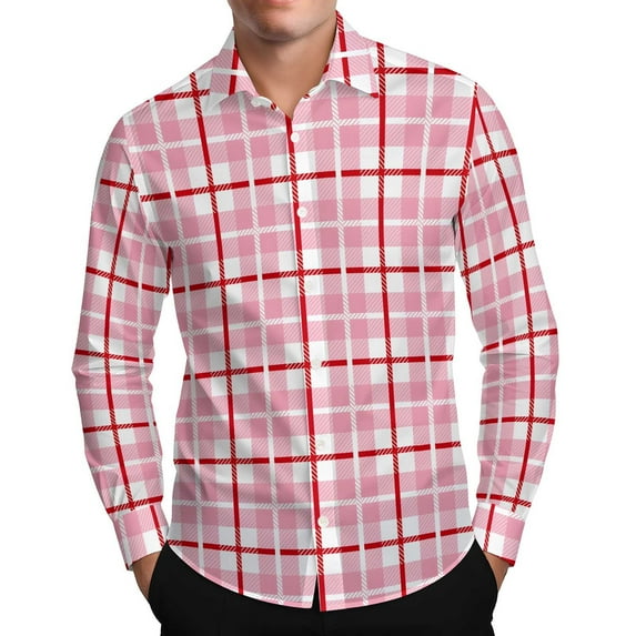 Aursykel Big and Tall Shirts for Mens Casual Plaid Shirt Long Sleeve ...