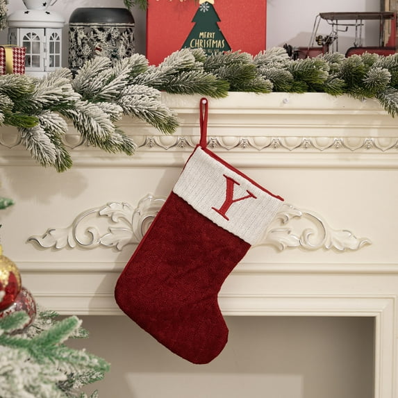 Aursykel Christmas Stocking Gift Bag Embroidered Wine Pattern for Trees ...