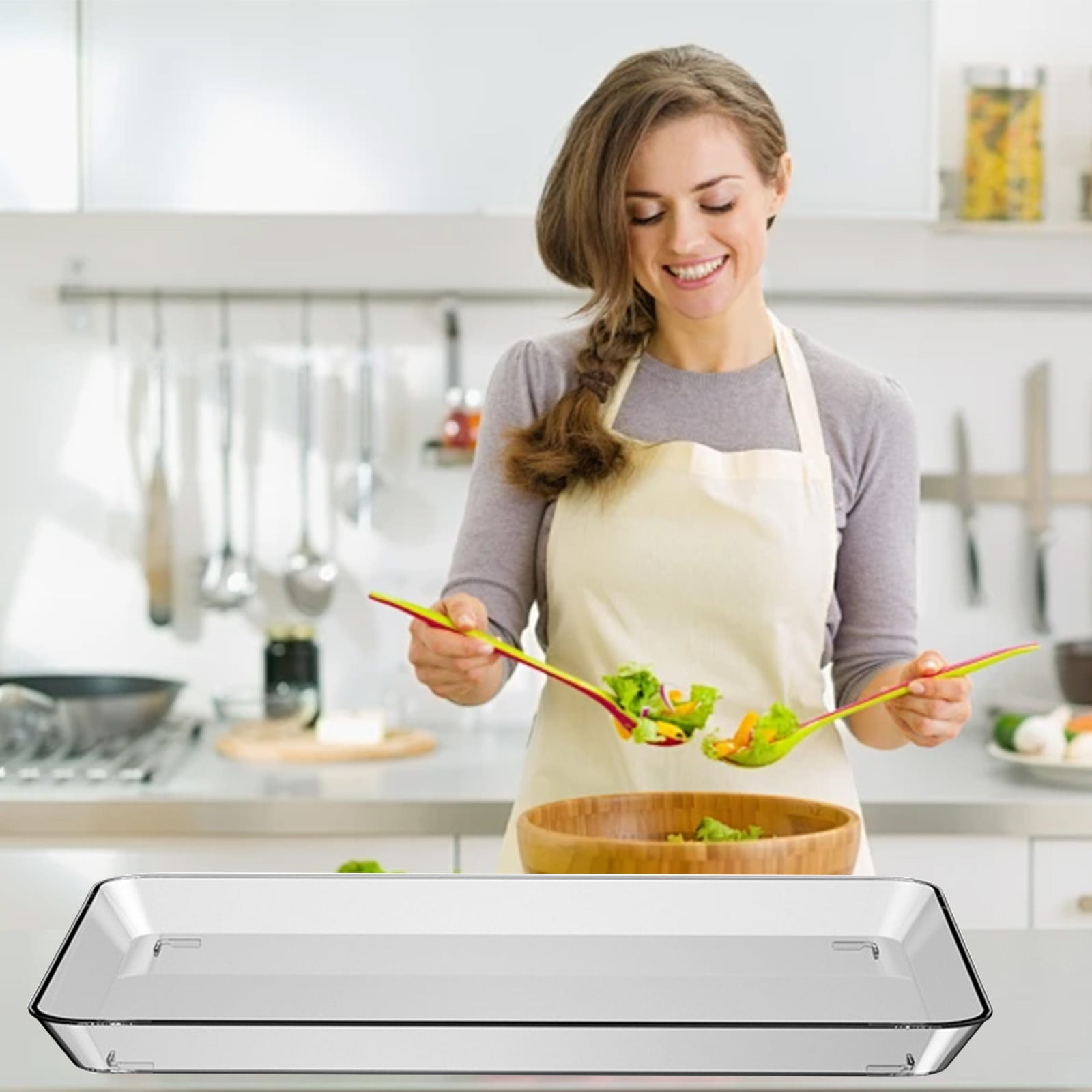 Aursykel Clear Plastic Storage Tray for Family Parties Fondue Barbecue ...