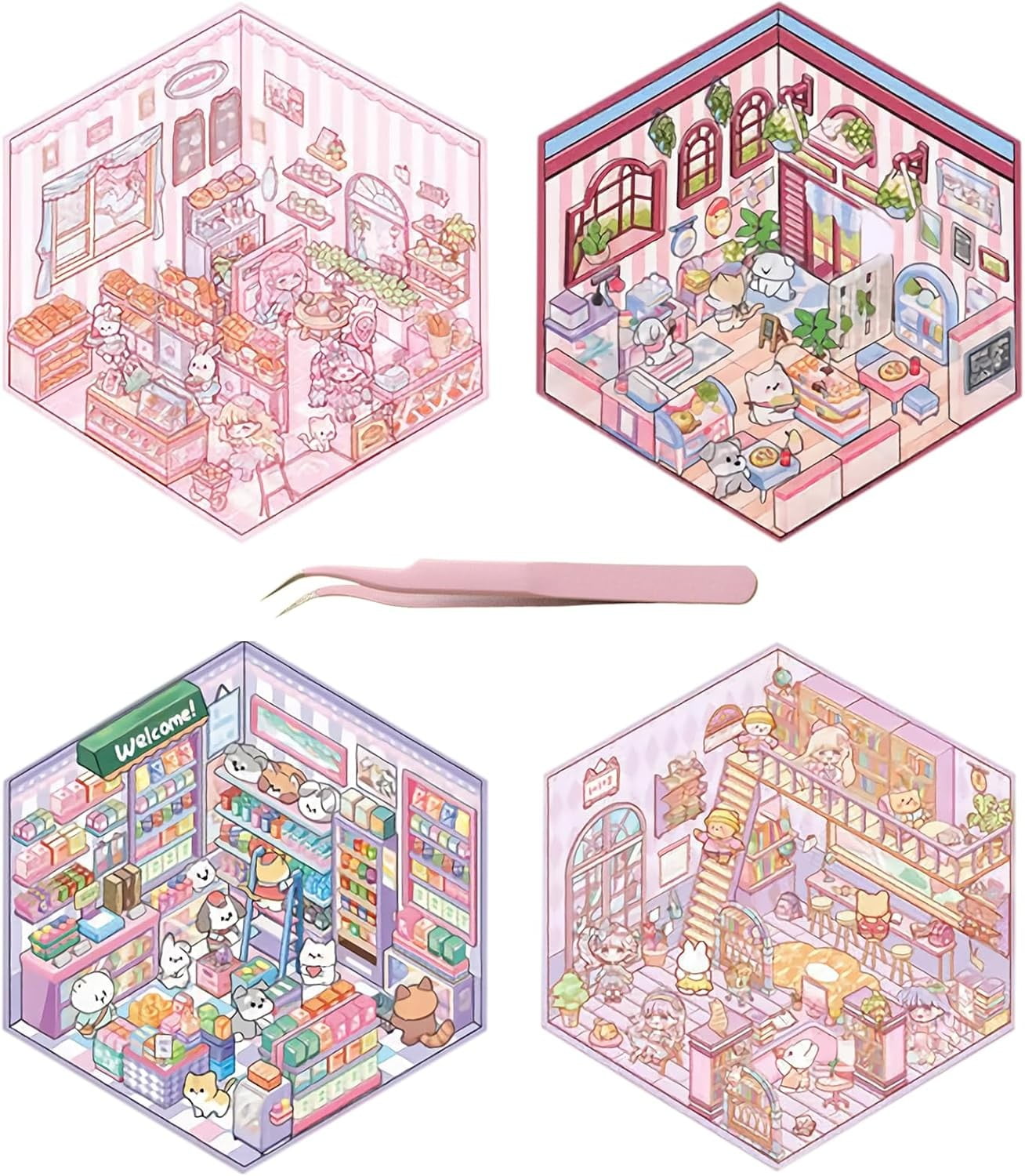 Aursykel DIY Cute Korean Stickers Set for Adults Decorate Supermarket ...