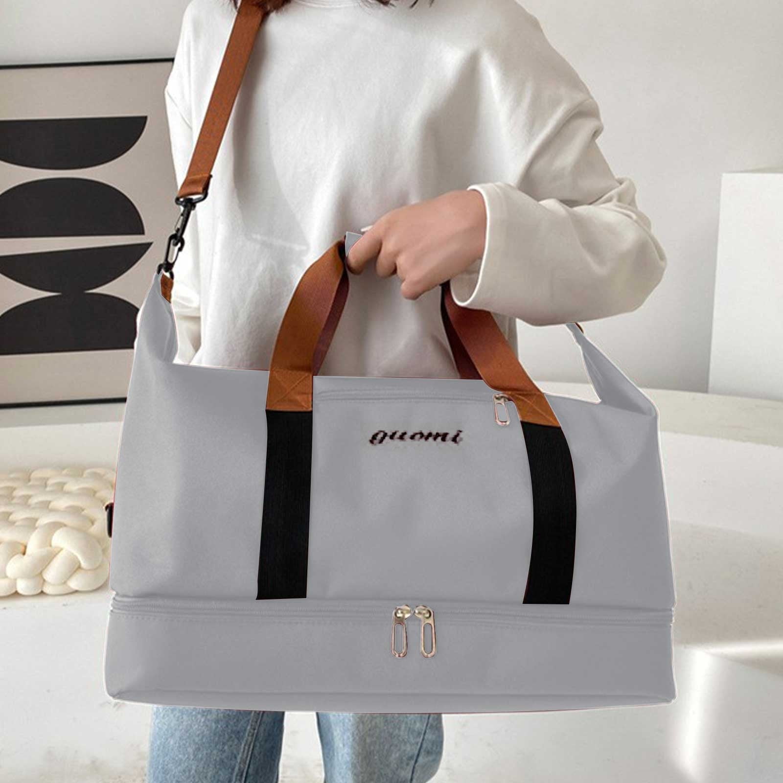 Aursykel Foldable Travel Duffel Bag with Shoe Compartment for Gym ...