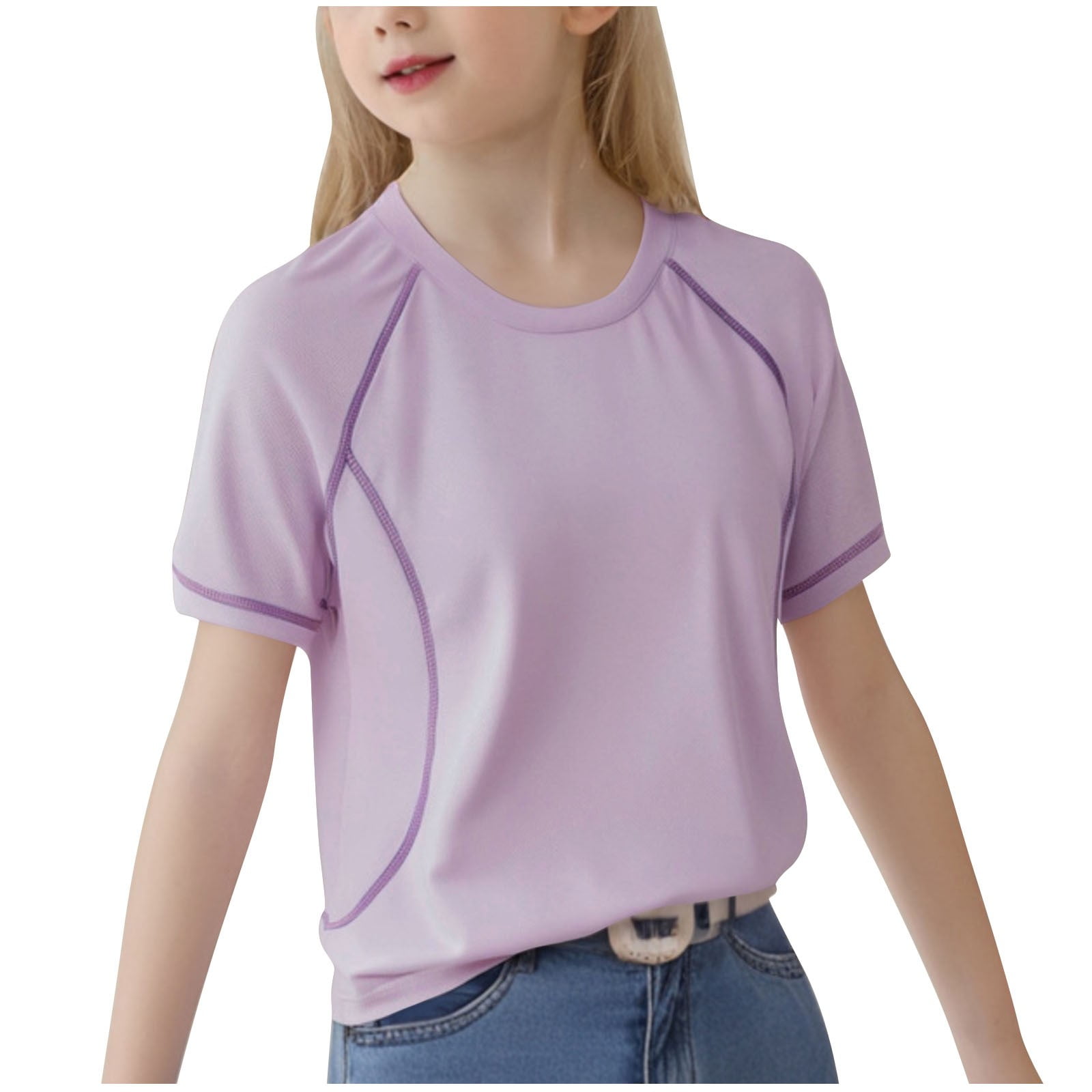 Aursykel Girls Boys Short Sleeve T Shirts Top Comfort Crew Neck Shirt ...