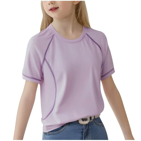 Aursykel Girls Boys Short Sleeve T Shirts Top Comfort Crew Neck Shirt ...