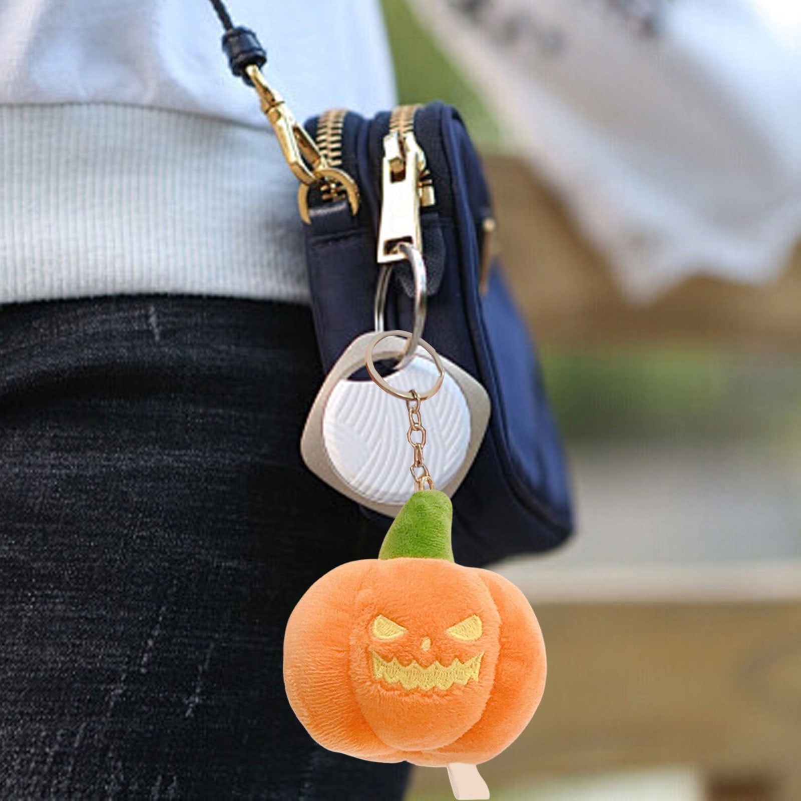 Aursykel Halloween Keychain Plush Gift with Quirky Pumpkin for Friends ...