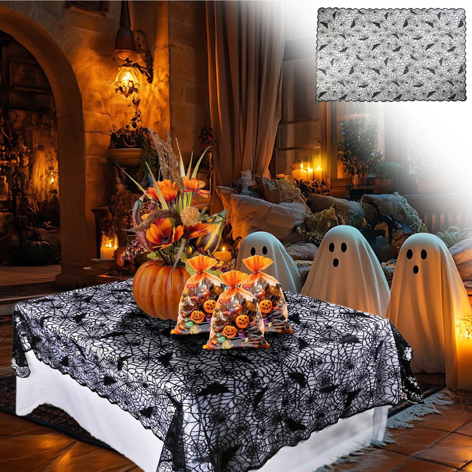 Aursykel Halloween Tablecloth Creepy Cloth for Halloween Party ...