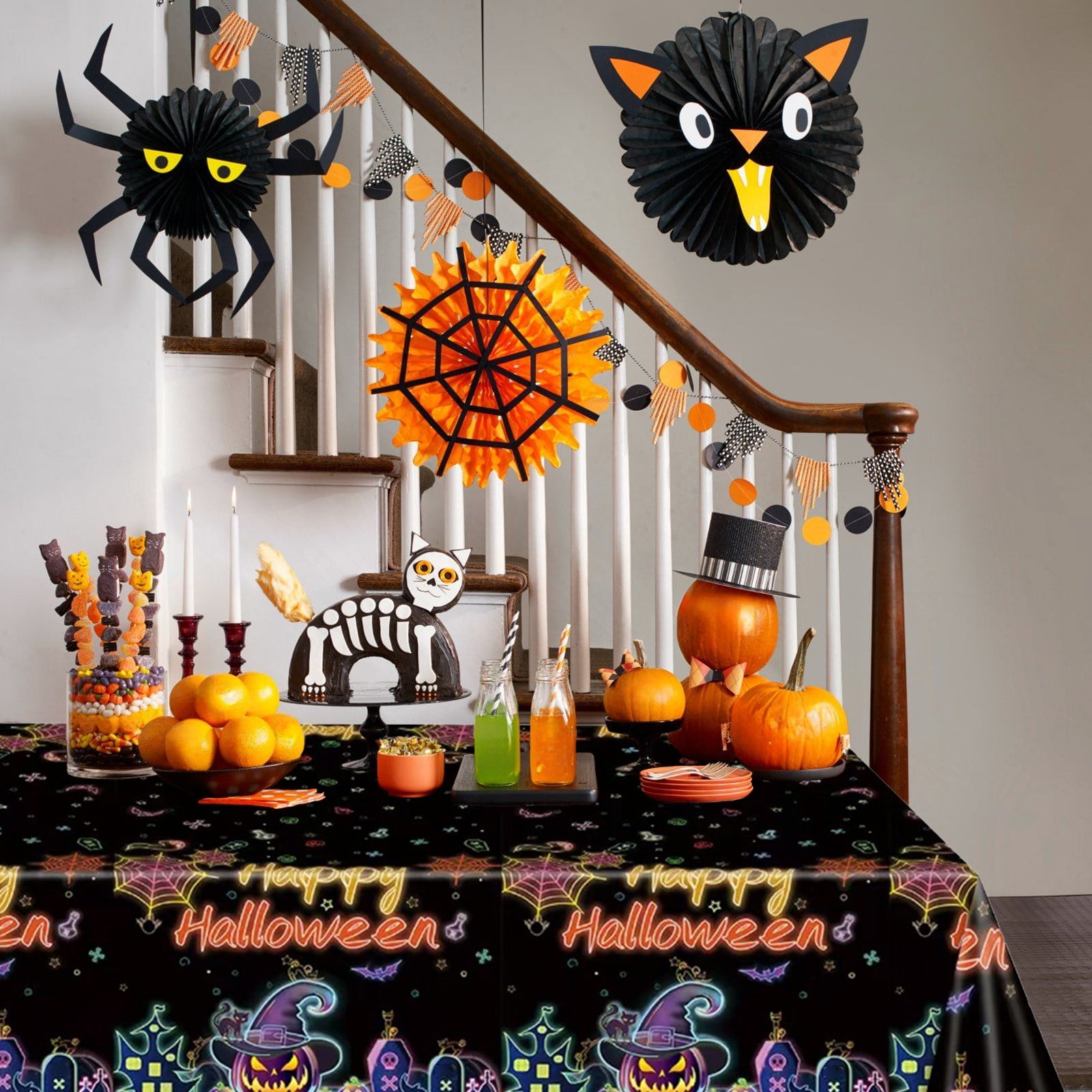 Aursykel Halloween Tablecloth Plastic Disposable Waterproof Printed ...