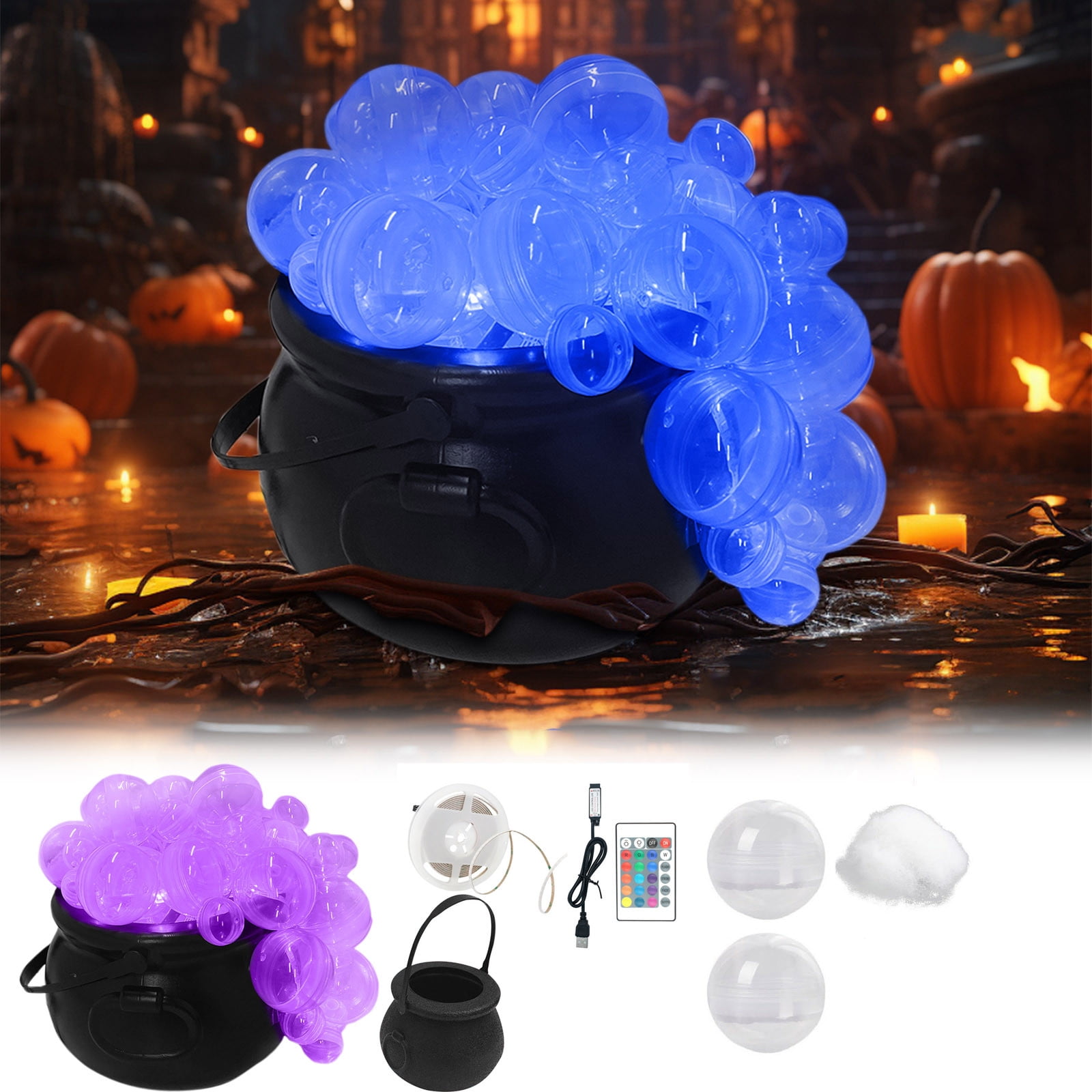 Aursykel Halloween Witch Jar Pot Set Luminous DIY Festive Decoration ...