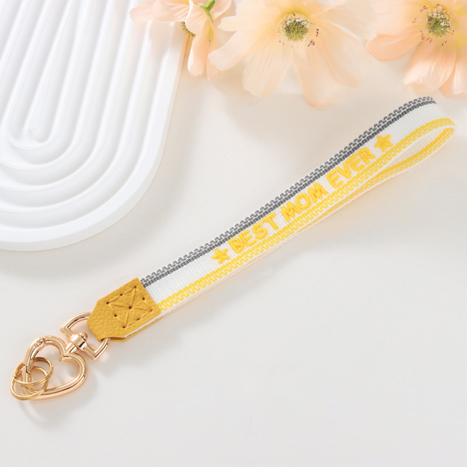 Aursykel Handmade Crochet Leather Keychain with Embroidered Letters ...