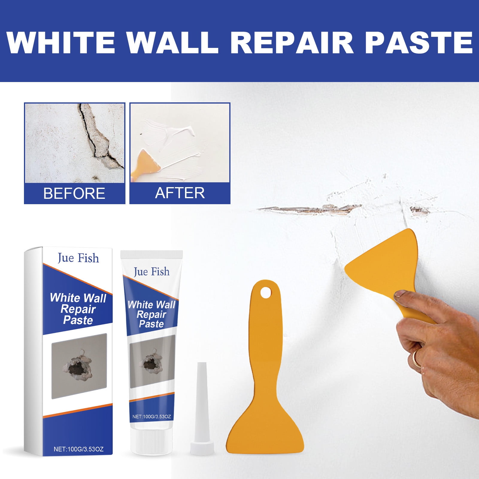 Aursykel High Gloss White Wall Repair Paste for Tile and Wall Damage ...