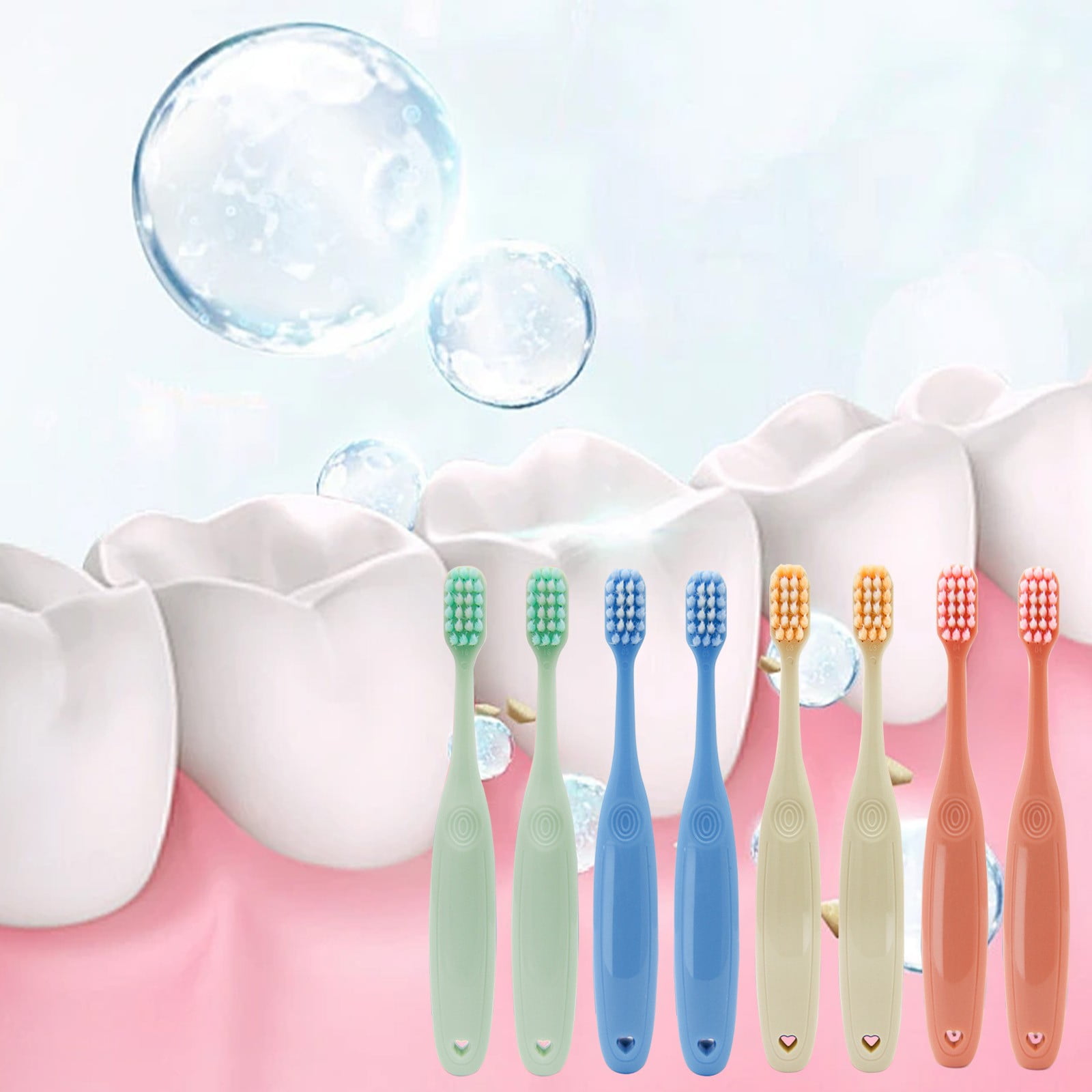 Aursykel Manual Toothbrush Set of 8 with Soft High Density Bristles for ...