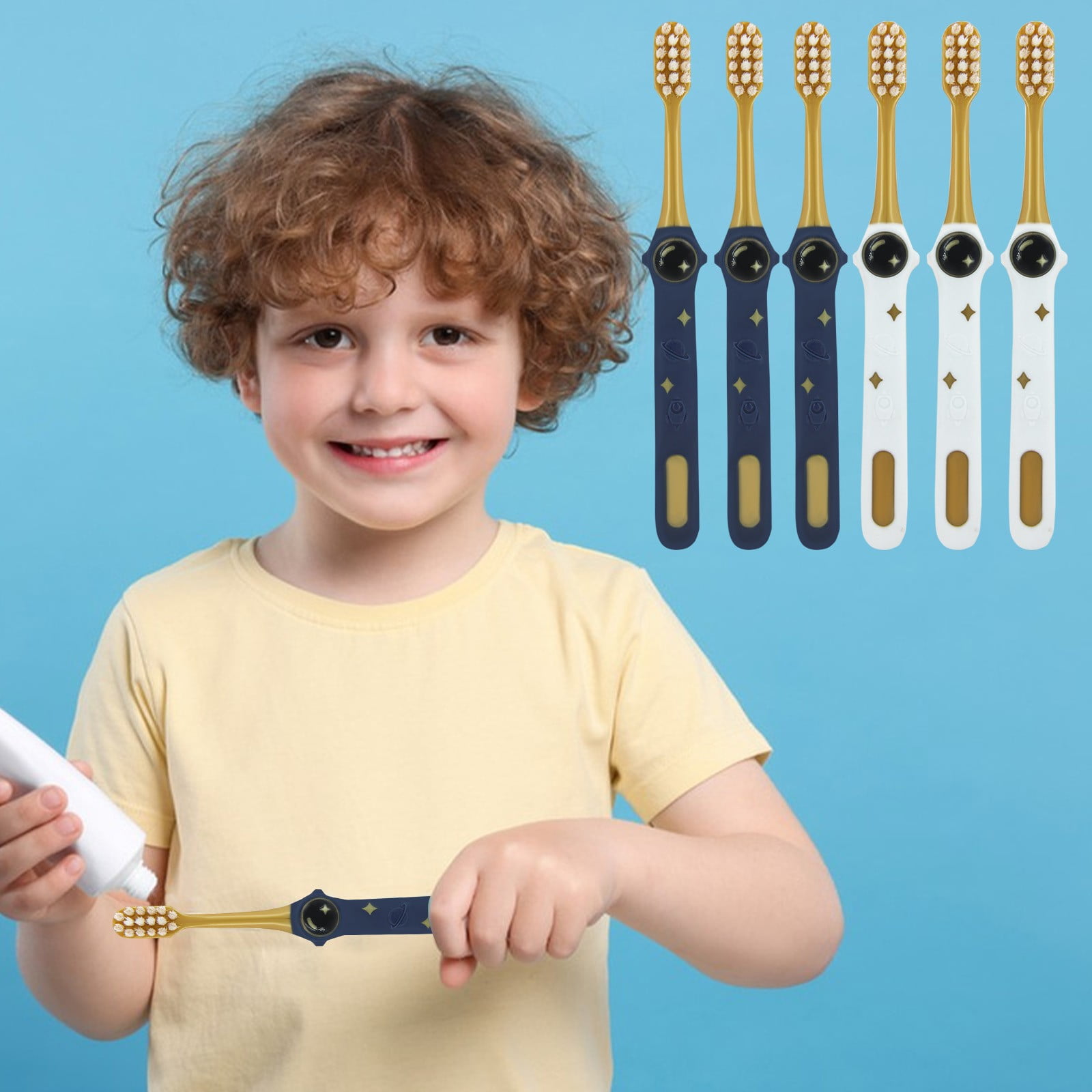 Aursykel Kids Space Themed Toothbrush 6 Pack Ages 3 12 Fun With Soft ...
