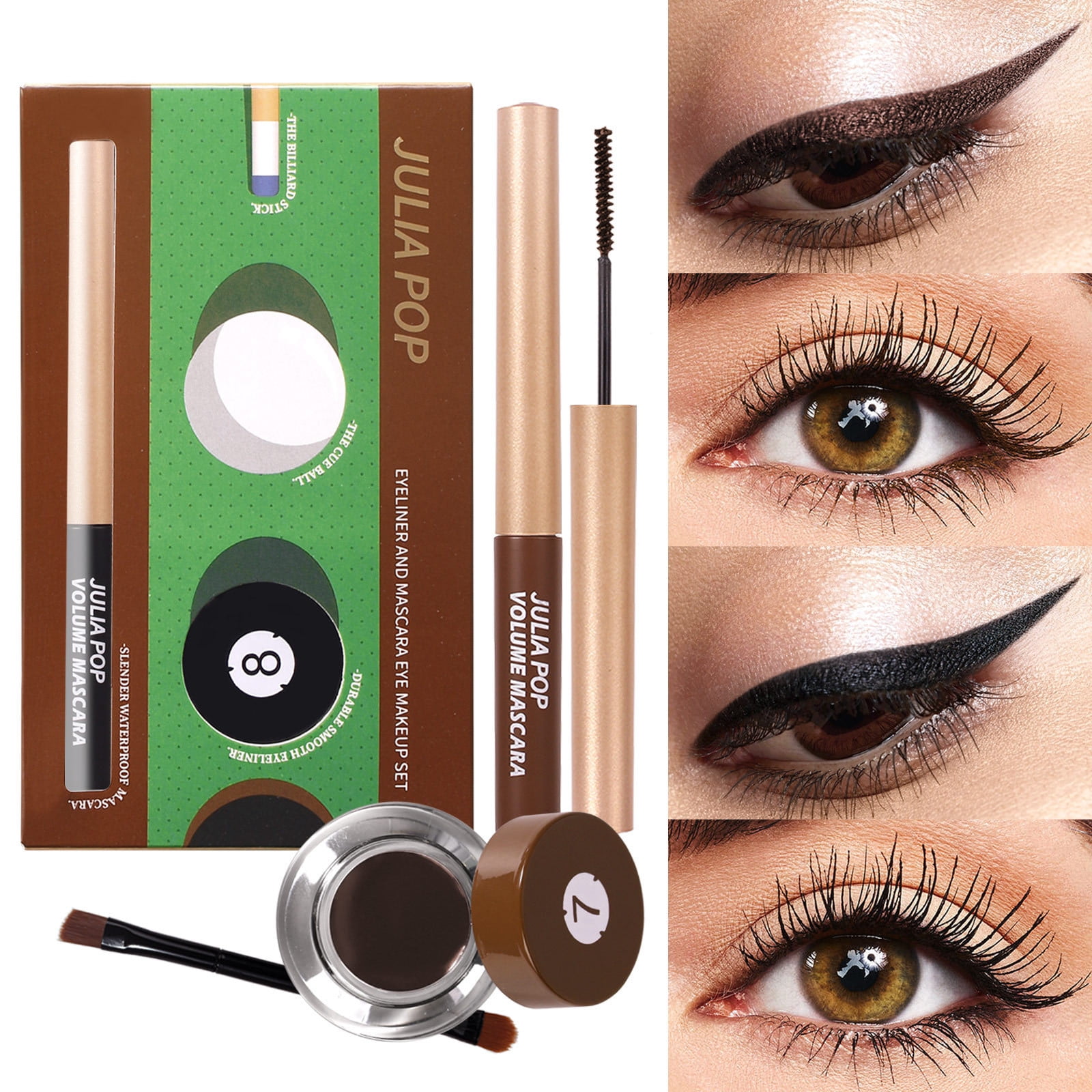 Aursykel Mascara and Eyeliner Set Long lasting Non smear with Double ...