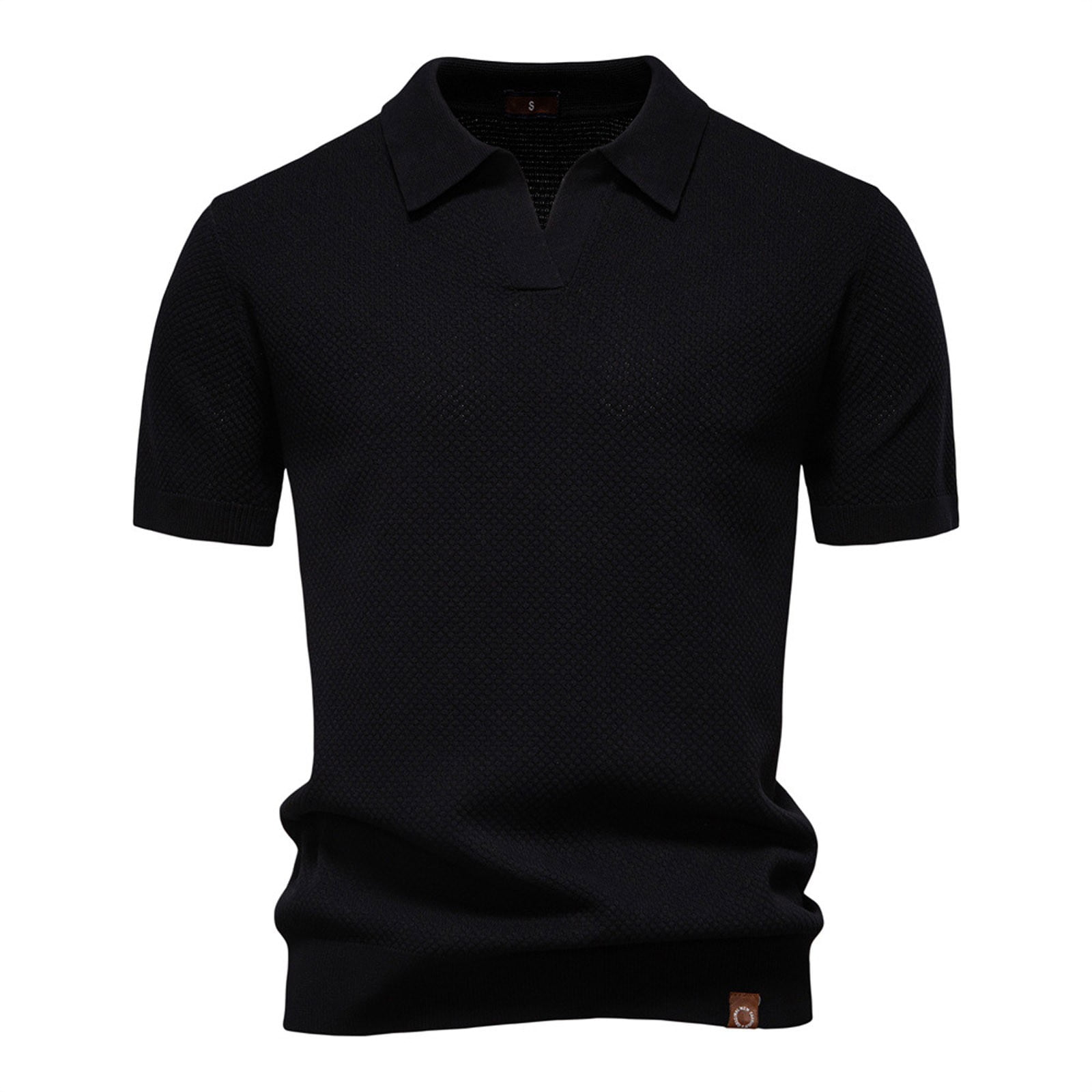 Aursykel Men's Casual Comfy Tee Shirts Business Stylish Collared T ...