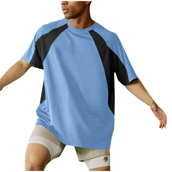 Aursykel Men's Casual Stylish Tee Comfort Breathable Lightweight Block ...