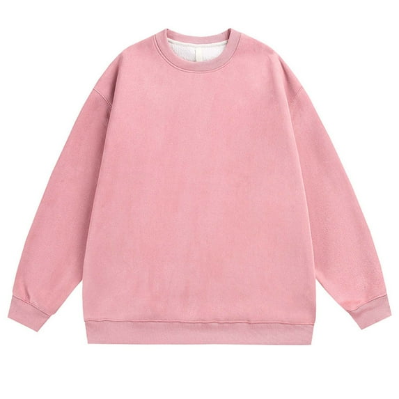 Aursykel Men's Crewneck Sweatshirt Solid Color Pullover Sweatshirts Big ...