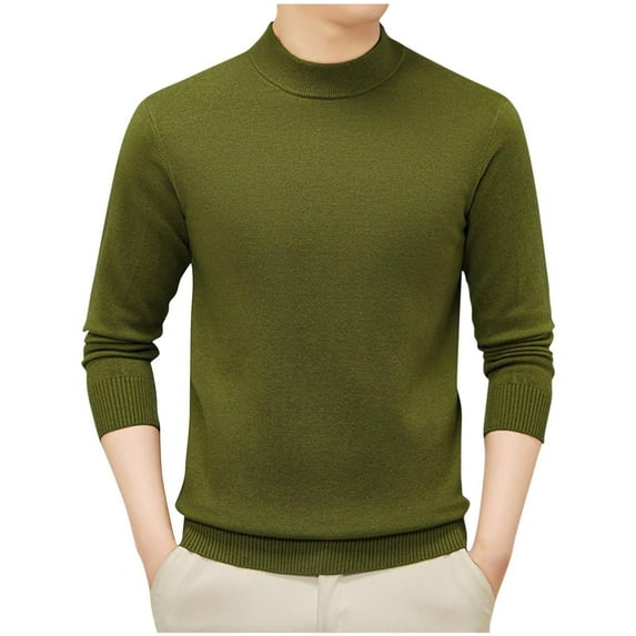 Aursykel Men's Turtleneck Pullover Sweater Fashion Warm Sweaters Casual ...