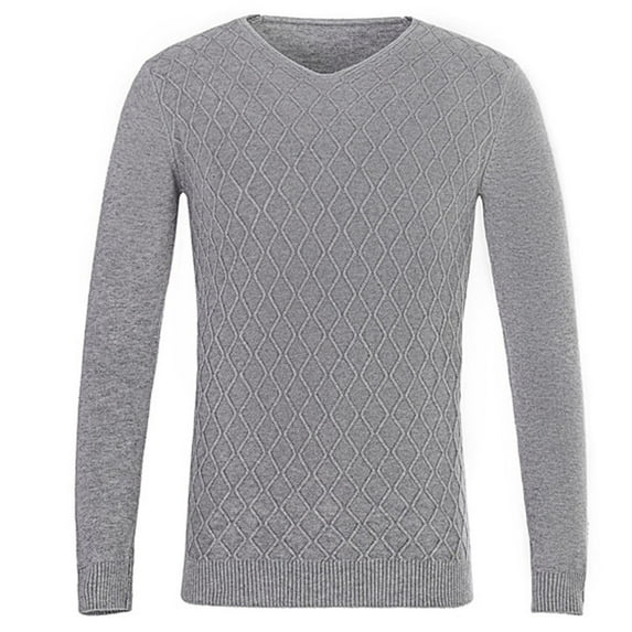 Aursykel Men's Warm Pullover Sweater V Neck Sweaters Long Sleeve Basic ...