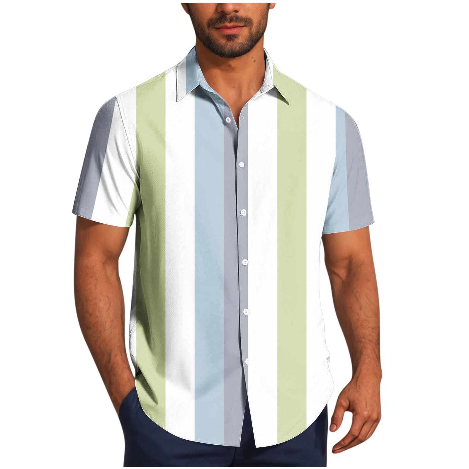 Aursykel Mens Big and Tall Shirt Summer Short Sleeve Shirts for Men ...