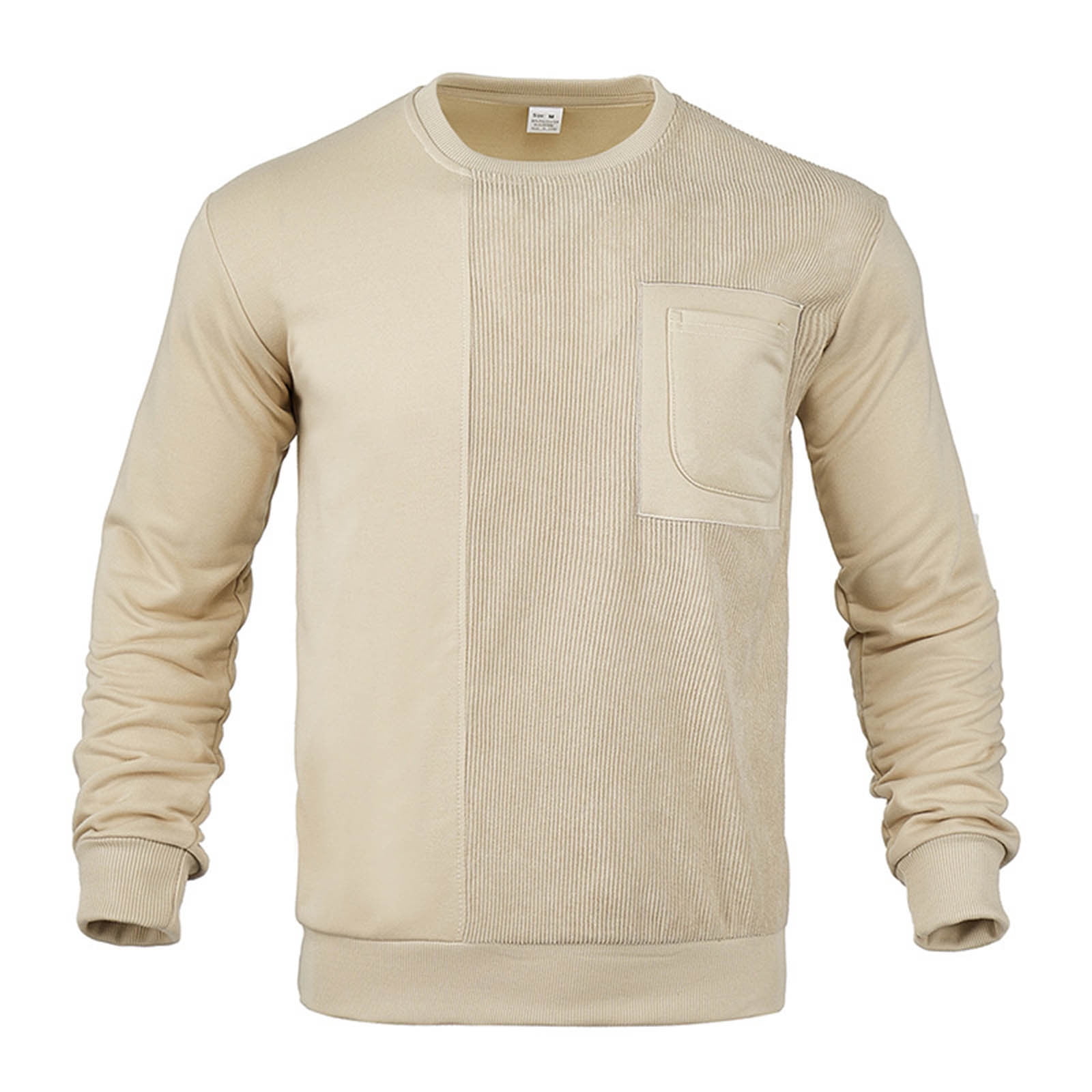 Aursykel Mens Casual Sweatshirts Crewneck Plain Pullover Top for Men ...