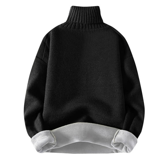 Aursykel Mens Thick Warm Turtleneck Sweater Knit Pullover Comfortable ...
