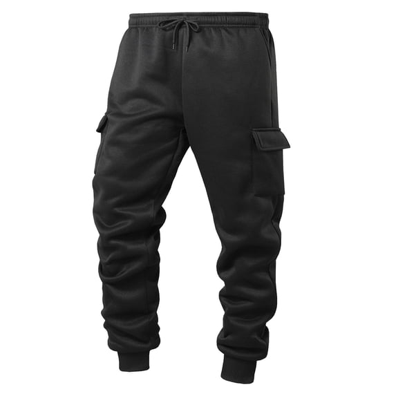 Aursykel Mens Warm Cargo Sweatpant Workout Pants with Pockets Baggy ...